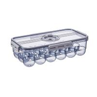 China 18 Grids PET Stackable Egg Storage Box for Refrigerator 32.5x17.5x9cm for sale