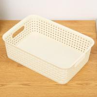 China Impact Resistant Sustainable Woven Plastic Storage Basket For Bathroom Kitchen for sale