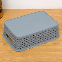China Impact Resistant Sustainable Woven Plastic Storage Basket For Bathroom Kitchen for sale