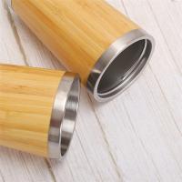 China BPA Free 450ml Bamboo Coffee Cup with Stainless Steel Liner and Slide Lock Lid for sale