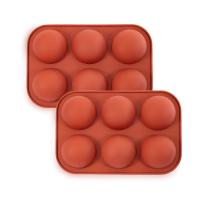 China Food Grade LFGB Silicone Semicircle Mold 6 Hole Chocolate Baking Mold 19.1x13x3cm for sale