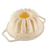 China Non Stick Fluted Mini Cake Silicone Mold With Sturdy Handle for sale