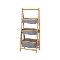 China Washing 3 Layer Oxford Bamboo Laundry Hamper With Stand for sale