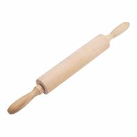 China Natural Beech Wood Rolling Pin 18x9x2.5 Inch Moisture Proof Dough Roller with Ergonomic Handles for Baking Pasta Pizza for sale