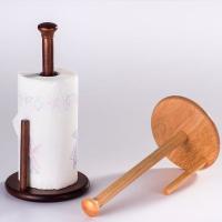 China Solid Wood Kitchen Tissue Paper Roll Holder OEM Custom Bamboo Paper Towel Dispenser 500pcs MOQ for sale