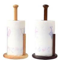 China Solid Wood Kitchen Tissue Paper Roll Holder OEM Custom Bamboo Paper Towel Dispenser 500pcs MOQ for sale