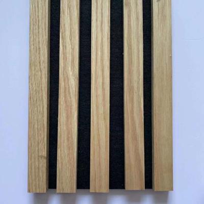 China MDF Wooden Strip Acoustic Panels Sound Absorbing 21mm PET Felt for Wall for sale
