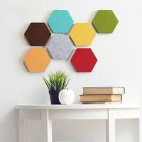 China Self Adhesive 9mm Felt Acoustic Panels 360x312mm Hexagonal Soundproof Wall Art for sale