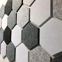 China Self Adhesive 9mm Felt Acoustic Panels 360x312mm Hexagonal Soundproof Wall Art for sale