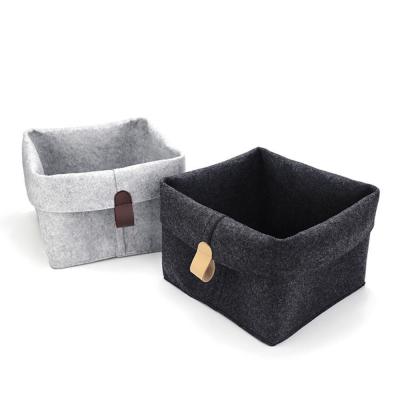 China Nordic Desktop Box Grey felt baskets for storage Multiple Functional for sale