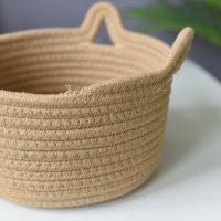 China 99.99% Cotton Thread Basket Woven Rattan Cat Ear Round for sale