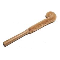 China Elbow Design Bamboo Kitchen Brush Long Handle Coconut Glass Bottle Cleaning for sale
