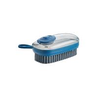 China Hanging Hygienic Clothes Scrubbing Brush 12cm Non Slip with Soap Dispenser for sale