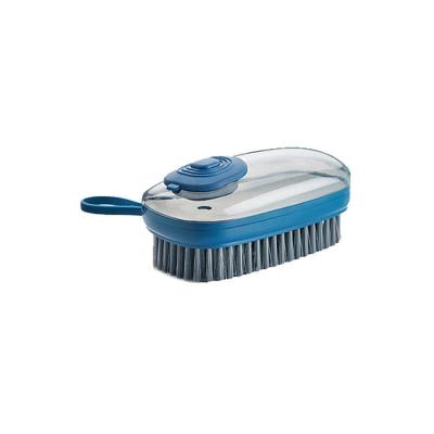 China Hanging Hygienic Clothes Scrubbing Brush 12cm Non Slip with Soap Dispenser for sale