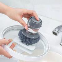 China Portable Odorless Automatic Dishwashing Brush With Soap Dispenser for sale