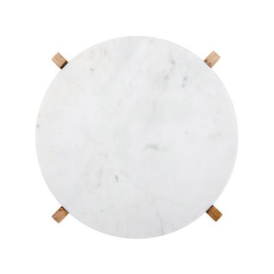 China 2 Piece Set Marble Round Serving Tray With Mango Wood Stand for sale