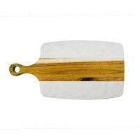 China Serving Custom Handcrafted Square Marble Chopping Board With Handle for sale