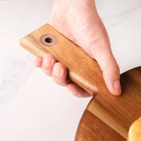 China Kitchenware Round Pizza Paddle Acacia Wood Pizza Cutting Board for sale
