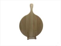 China Round Rubber Wood Pizza Cutting Board With Customization Handle for sale