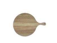 China Round Rubber Wood Pizza Cutting Board With Customization Handle for sale