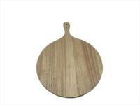 China Round Rubber Wood Pizza Cutting Board With Customization Handle for sale