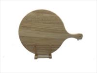 China Round Rubber Wood Pizza Cutting Board With Customization Handle for sale