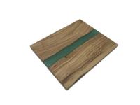 China Natural Olive Wood Serving Board with Resin 28.5x23x2 cm Handcrafted Eco-Friendly Cutting Board for sale