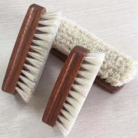 China 100% Horsehair Wooden Shoe Cleaning Brush 15x4.5cm Beech Wood Handle for sale