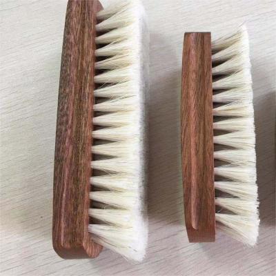 China 100% Horsehair Wooden Shoe Cleaning Brush 15x4.5cm Beech Wood Handle for sale