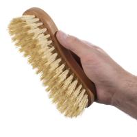 China Beech Wood Handheld Cleaning Brush 15x6.5x4 cm Natural Color Heavy Duty Scrub for sale