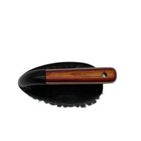 China Household Floor Brush Black Plastic Cleaning Brush with Wooden Handle 16x6x10 for sale