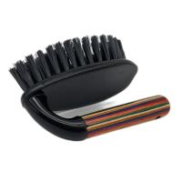 China Household Floor Brush Black Plastic Cleaning Brush with Wooden Handle 16x6x10 for sale