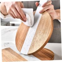 China Kitchen round cutting board Marble acacia wood splicing cutting board with handle for sale