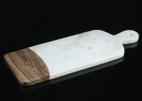 China Kitchen Decor cutting board Marble acacia wood splicing cutting board with handle for sale