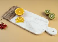 China Kitchen Decor cutting board Marble acacia wood splicing cutting board with handle for sale