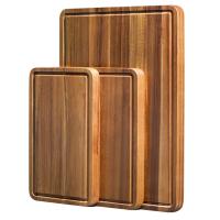 China Acacia Wood Cutting Board 40x30cm Double Sided with Juice Groove Kitchen Cutting Board for sale