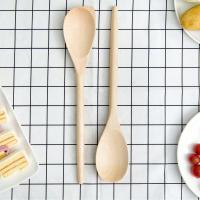 China Custom Logo Maple Wooden Cooking Spoon Set 35x6.5cm Natural Eco Friendly Kitchen Utensil for sale