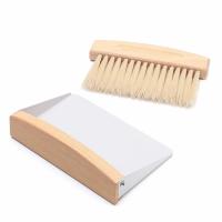 China Mini Dustpan Brush Set 15x10cm Wooden Cleaning Brush for Household Table Keyboard for sale
