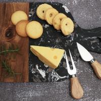 China Acacia Wood and Marble Splicing Cutting Board 20x15 cm with Handle for Kitchen Serving for sale