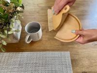 China Home Kitchen Cleaning Brush Mini Wood Brush Dustpan Brush Set for sale