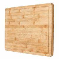 China Rectangle 45x30x2cm Bamboo Butcher Block With Groove , Kitchen Bamboo Chopping Board for sale