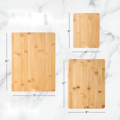 China Kitchen rectangular bamboo and wood cutting board 3 PCS set for sale