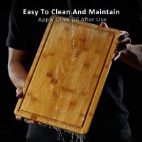 China Natural Environmentally Cutting Bamboo Boards With Groove for sale