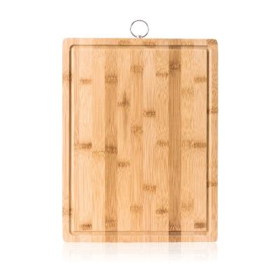 China Large Organic Oem Wood Bamboo Cutting Board Kitchen With Hanging Ring for sale
