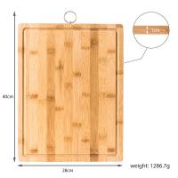 China Large Organic Oem Wood Bamboo Cutting Board Kitchen With Hanging Ring for sale