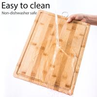 China Large Organic Oem Wood Bamboo Cutting Board Kitchen With Hanging Ring for sale