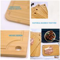 China 38x27x1.5cm Square Bamboo Cutting Board with Juice Groove Kitchen Chef for sale