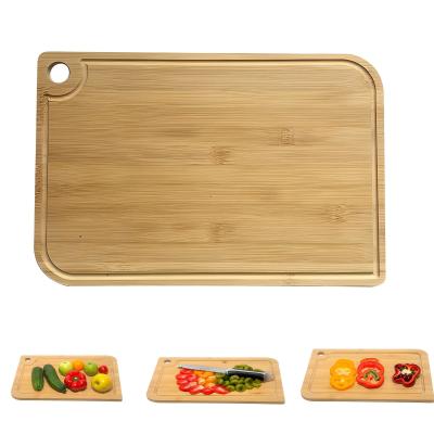 China 38x27x1.5cm Square Bamboo Cutting Board with Juice Groove Kitchen Chef for sale