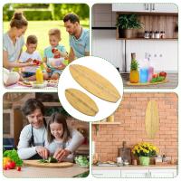 China Surfboard Shaped Bamboo Cutting Board Set 2pcs 19x6.3 Inch Kitchen Chopping Board for sale