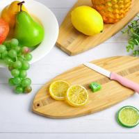 China Surfboard Shaped Bamboo Cutting Board Set 2pcs 19x6.3 Inch Kitchen Chopping Board for sale